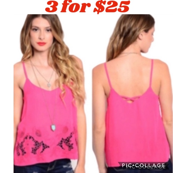 Tops | 5 Rated Bright Pink Cut Out Top M | Poshmark
